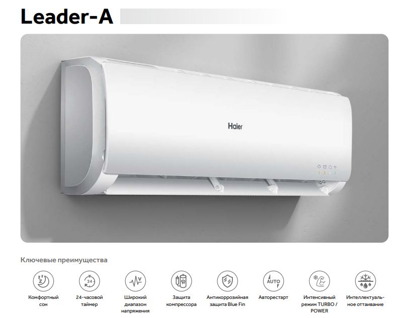 Сплит-системы Haier LEADER-A DC-Inverter, описание и характеристики